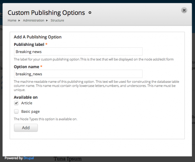 Module Monday: Custom Publishing Options | Lullabot